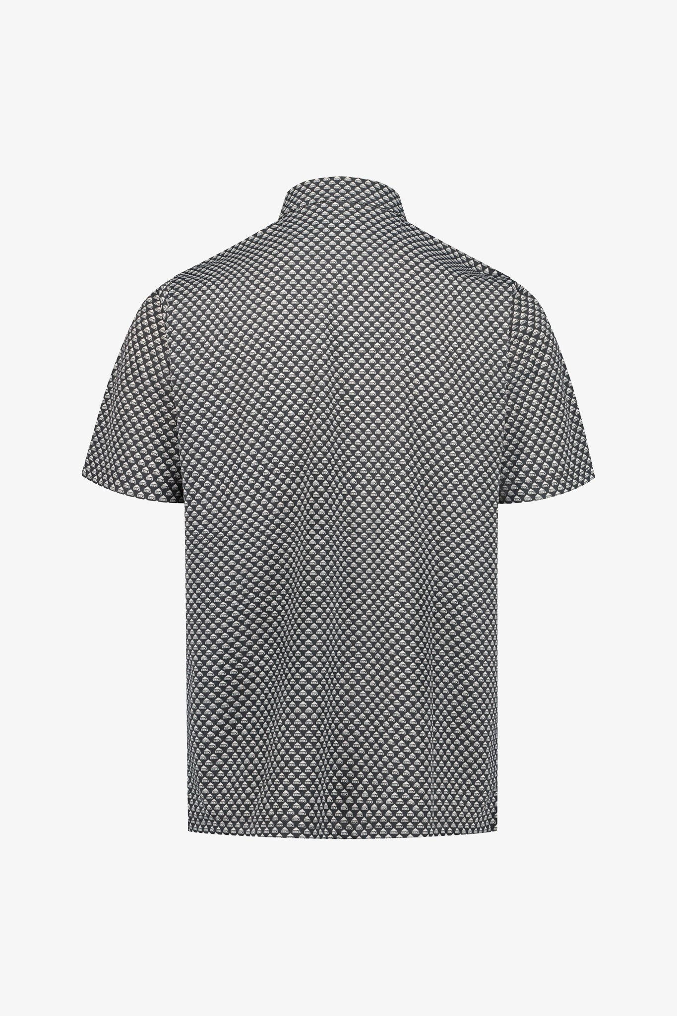 Black/White Snap Placket Polo - GEO ESG Print – Eastside Golf